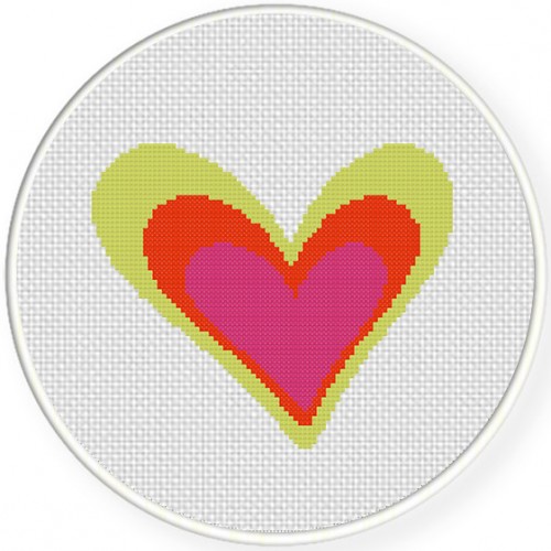 Colorful Heart Cross Stitch Pattern – Daily Cross Stitch