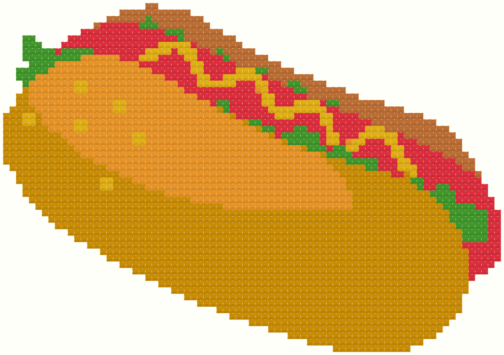 Hotdog Cross Stitch Pattern – Daily Cross Stitch