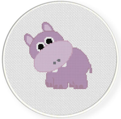Charts Club Members Only: Hippo Cross Stitch Pattern – Daily Cross Stitch