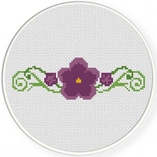 Violet Floral Border Cross Stitch Pattern – Daily Cross Stitch