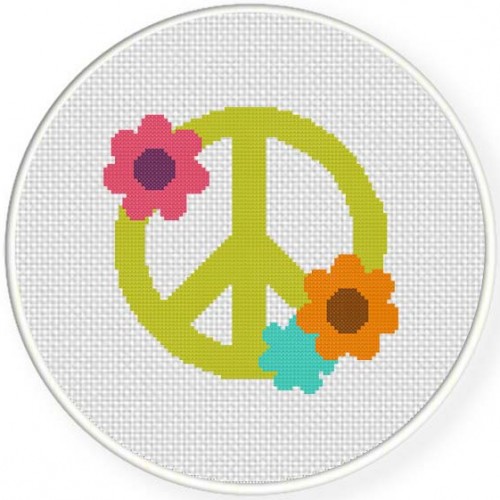 Peace Flower Cross Stitch Pattern – Daily Cross Stitch
