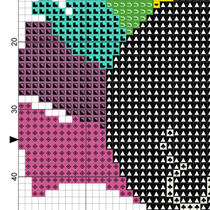 Charts Club Members Only: Rainbow Head Punk Cross Stitch Pattern ...