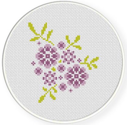 Violet Clusters Cross Stitch Pattern – Daily Cross Stitch