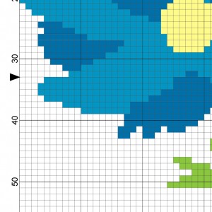 Blue Cosmos Cross Stitch Pattern – Daily Cross Stitch