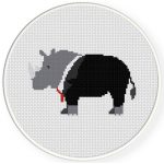 Charts Club Members Only: Rhino In A Suit Cross Stitch Pattern – Daily ...