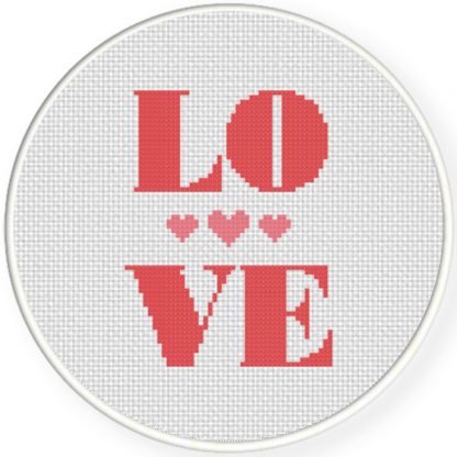 Love With Heart Cross Stitch Pattern – Daily Cross Stitch