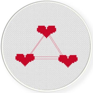 Love Triangle Cross Stitch Pattern – Daily Cross Stitch