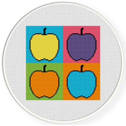 Pop Art Apple Cross Stitch Pattern – Daily Cross Stitch