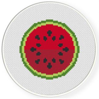 Half Watermelon Cross Stitch Pattern – Daily Cross Stitch