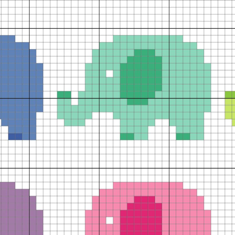 Tiny Elephants Cross Stitch Pattern – Daily Cross Stitch