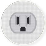 Wall Socket Face Cross Stitch Pattern – Daily Cross Stitch