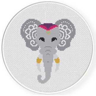 Diwali Elephant Cross Stitch Pattern – Daily Cross Stitch