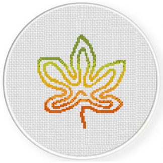 Gradient Autumn Leaf Cross Stitch Pattern – Daily Cross Stitch