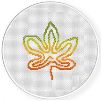 Gradient Autumn Leaf Cross Stitch Pattern – Daily Cross Stitch