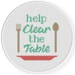 Help Clear the Table Cross Stitch Pattern – Daily Cross Stitch