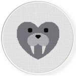 Heart Walrus Cross Stitch Pattern – Daily Cross Stitch
