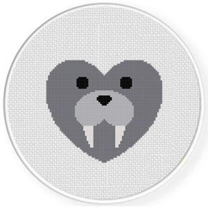 Heart Walrus Cross Stitch Pattern – Daily Cross Stitch