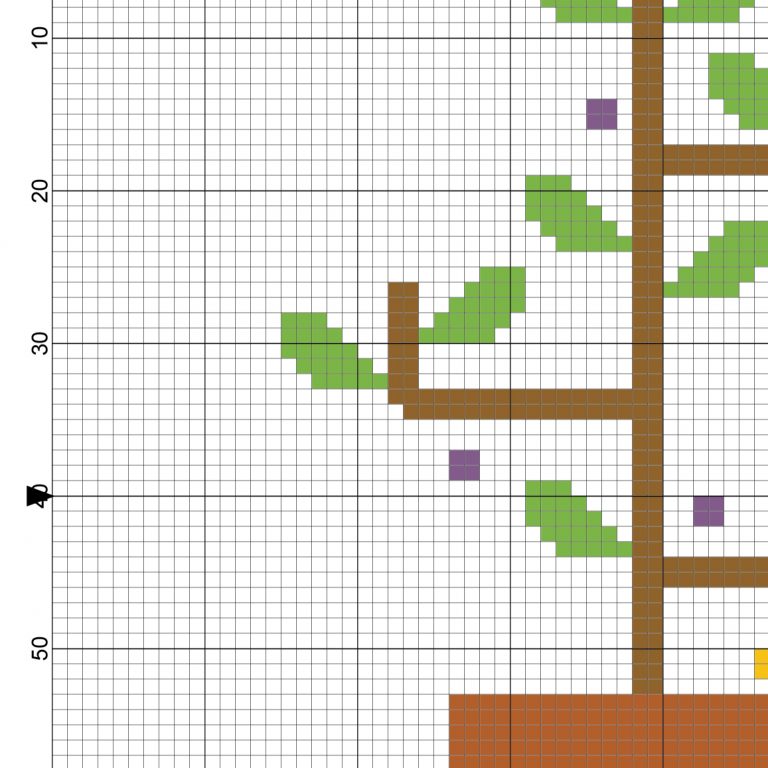 Bird on A Potted Tree Cross Stitch Pattern – Daily Cross Stitch