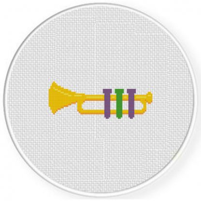 Mardi Gras Trumpet Cross Stitch Pattern – Daily Cross Stitch