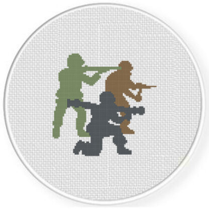 Soldier Silhouettes Cross Stitch Pattern – Daily Cross Stitch