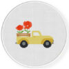 Poppy Truck with Red Flowers Cross Stitch Pattern – Daily Cross Stitch