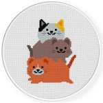 Chubby Kitty Stack Cross Stitch Pattern – Daily Cross Stitch