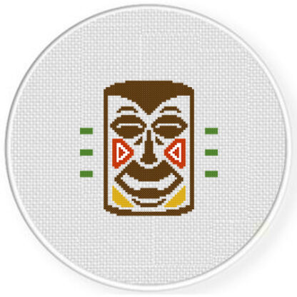 Tiki Head Cross Stitch Pattern – Daily Cross Stitch