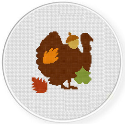 Turkey And Foliage Cross Stitch Pattern – Daily Cross Stitch