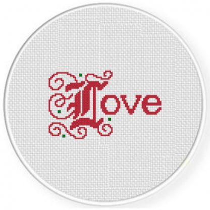 Love Gothic Cross Stitch Pattern – Daily Cross Stitch