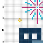 Buildings and Fireworks Cross Stitch Pattern – Daily Cross Stitch