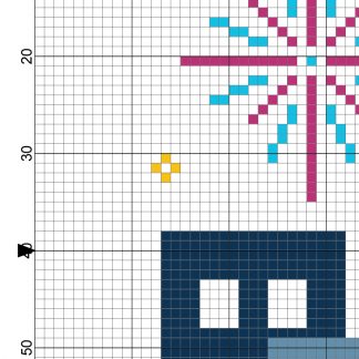 Buildings and Fireworks Cross Stitch Pattern – Daily Cross Stitch