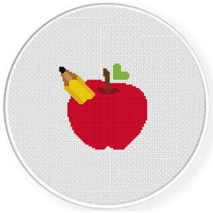 Apple Pencil Cross Stitch Pattern – Daily Cross Stitch