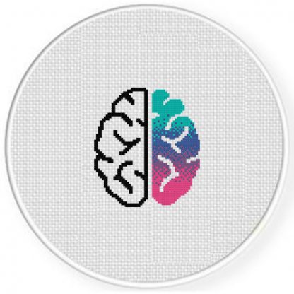 Brain Hemisphere Cross Stitch Pattern – Daily Cross Stitch