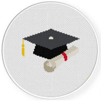 Graduation Cap And Diploma Cross Stitch Pattern – Daily Cross Stitch