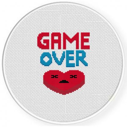 Game Over Heart Cross Stitch Pattern – Daily Cross Stitch