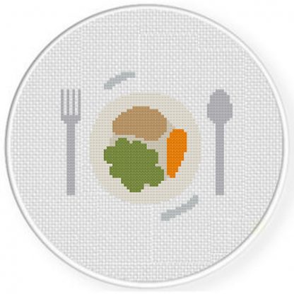 Plate Of Food Cross Stitch Pattern – Daily Cross Stitch