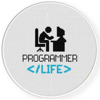 Programmer Life Cross Stitch Pattern – Daily Cross Stitch