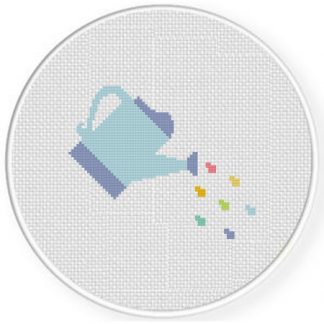 Rainbow Watering Can Cross Stitch Pattern – Daily Cross Stitch
