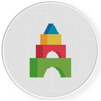 Toy Block House Cross Stitch Pattern – Daily Cross Stitch