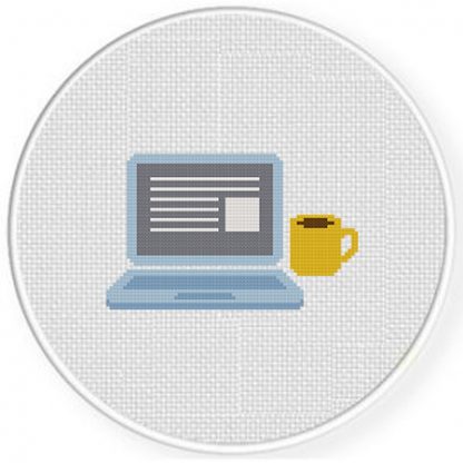 Laptop And Coffee Cross Stitch Pattern – Daily Cross Stitch