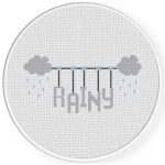 Rainy Clothesline Cross Stitch Pattern – Daily Cross Stitch