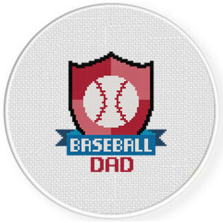 Baseball Dad Crest Cross Stitch Pattern – Daily Cross Stitch