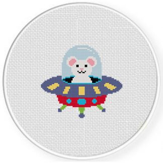 UFO Mouse Cross Stitch Pattern – Daily Cross Stitch