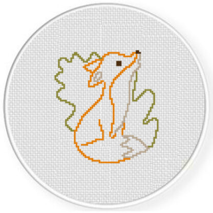 Fox Foliage Outline Cross Stitch Pattern – Daily Cross Stitch