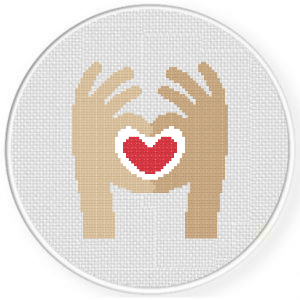 Heart Hand Cross Stitch Pattern – Daily Cross Stitch