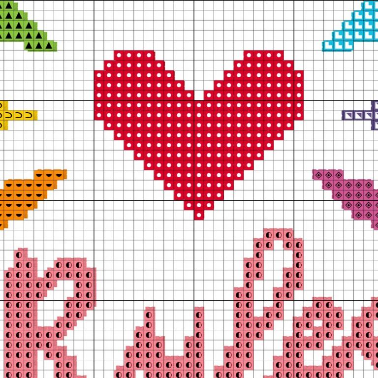Love Rules Cross Stitch Pattern – Daily Cross Stitch