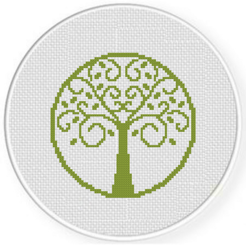 Tree Emblem Cross Stitch Pattern – Daily Cross Stitch