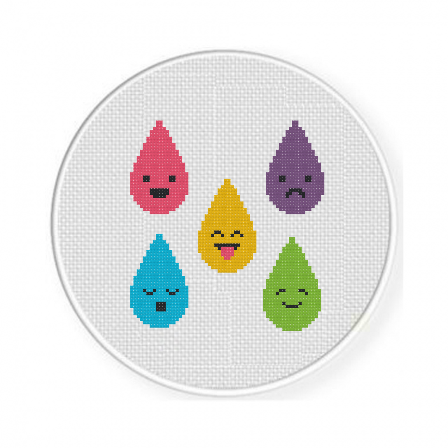 Cute Droplets Cross Stitch Pattern – Daily Cross Stitch