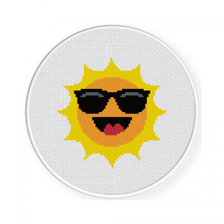 Cool Sun Cross Stitch Pattern – Daily Cross Stitch