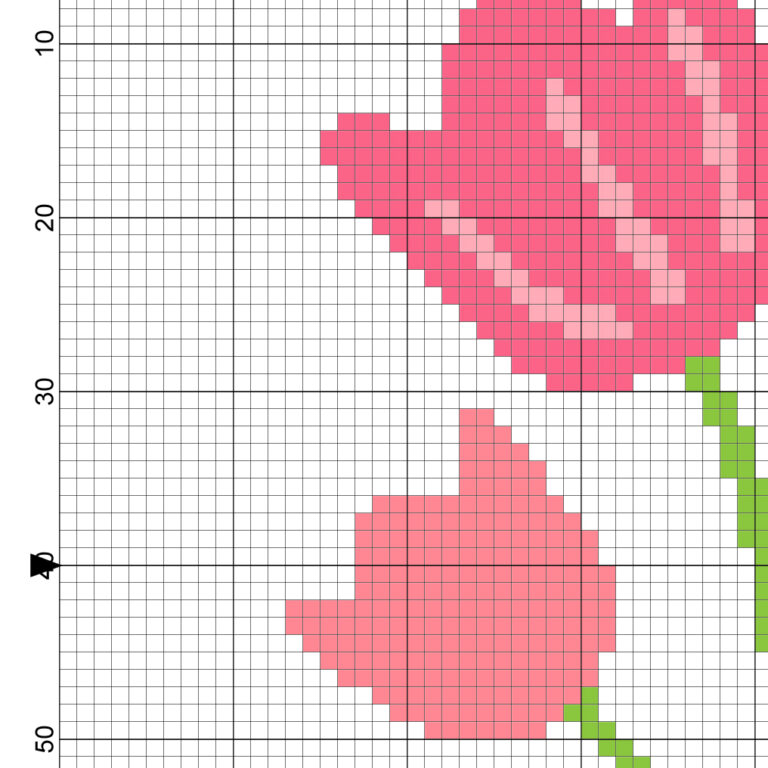 Pink Spring Flower Cross Stitch Pattern – Daily Cross Stitch